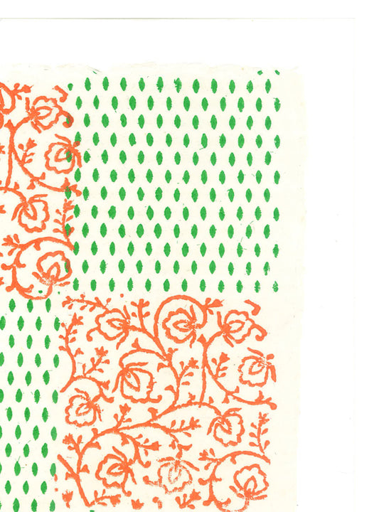 Flower Vine & Green Dots